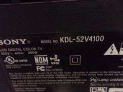 SONY BRAVIA KDL-52V4100 TV - Bentley & Associates, LLC