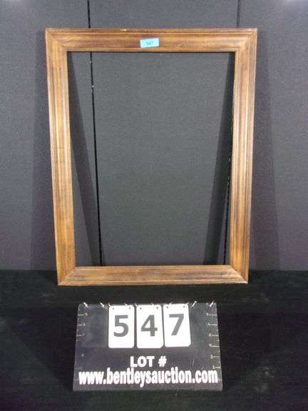 DARK STAINED WOOD FRAME, 26 X 34 OPENING & 30-3/4 X 38-3/4 OVERALL ...