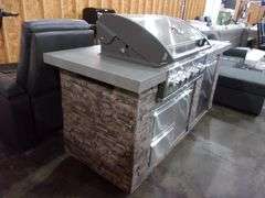 MEMBERS MARK 4-BURNER RUSTIC LEDGE STACKED STONE NATURAL GAS ISLAND ...