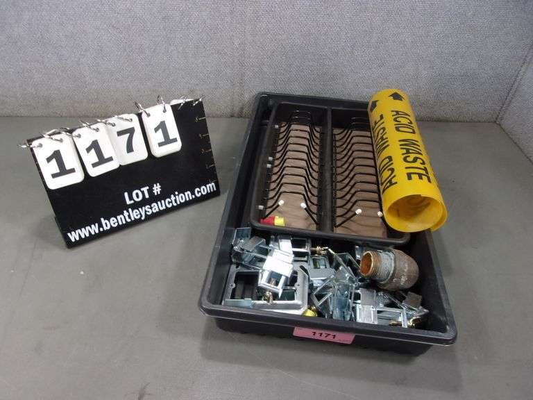 TRAY: LABORATORY DRAWER ORGANIZER, ACID WASTE STICKER & METAL BRACKETS ...