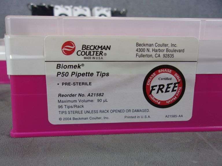 STACK: PINK BECKMAN COULTER P50 PIPETTE TIPS - Bentley & Associates, LLC