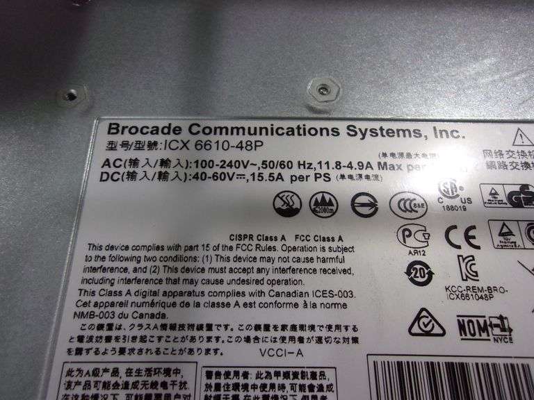 BROCADE NETWORK SWITCHES - Bentley & Associates, LLC