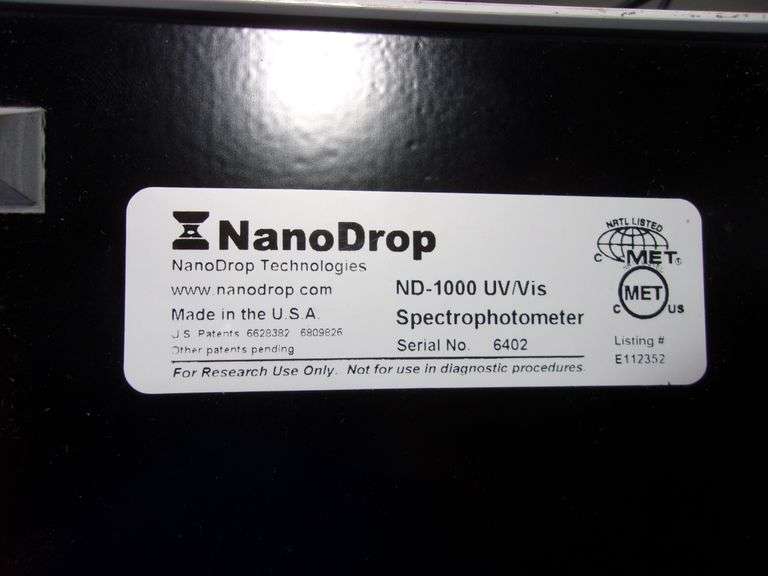 NANODROP ND-1000 SPECTROPHOTOMETER - ND-1000 UV/ VIS - Bentley ...