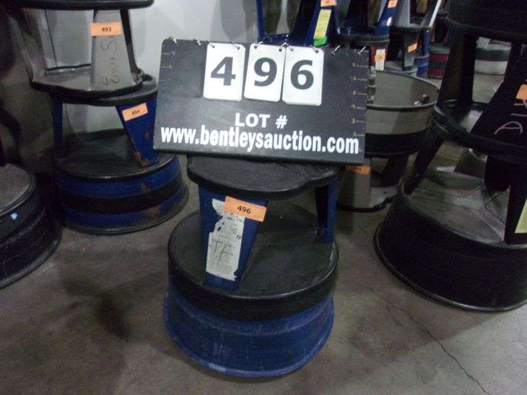 METAL TWO-STEP LIBRARY STEP STOOL - BLUE & BLACK - Bentley & Associates ...