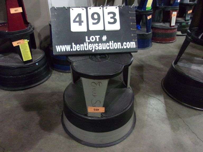 METAL TWO-STEP LIBRARY STEP STOOL - GRAY & BLACK - Bentley & Associates ...