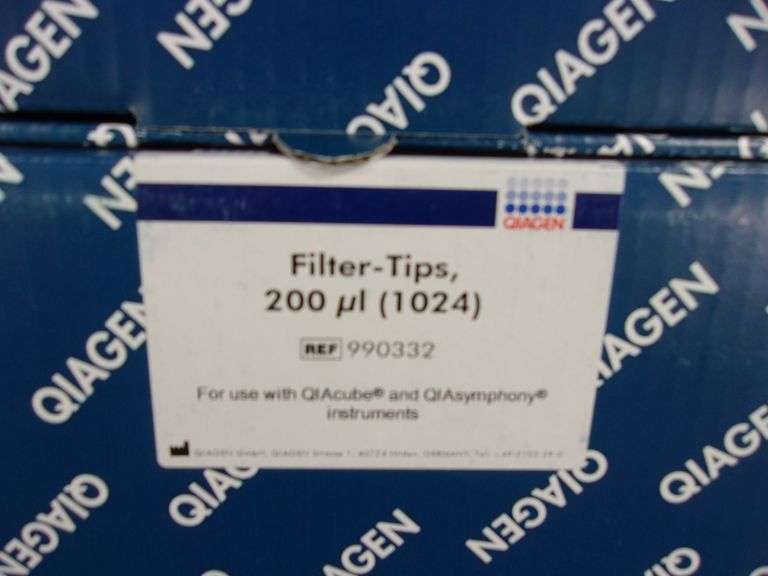 STACK 2 BOXES - QIAGEN FILTER TIPS - 1000 UL & 200 UL - UNKNOWN IF FULL ...