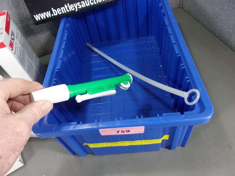 BLUE POLY BIN: LAB TUBES, MASKS, PAPER WIPES - Bentley & Associates, LLC