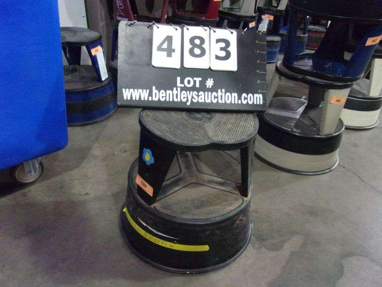 METAL TWO-STEP LIBRARY STEP STOOL - BLACK - Bentley & Associates, LLC