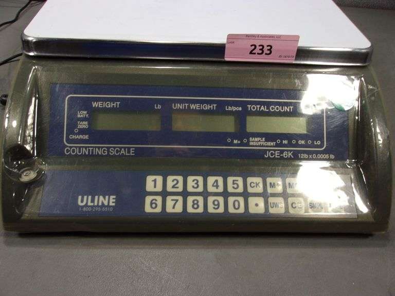ULINE JCE-6K ELECTRONIC COUNTING SCALE - Bentley & Associates, LLC