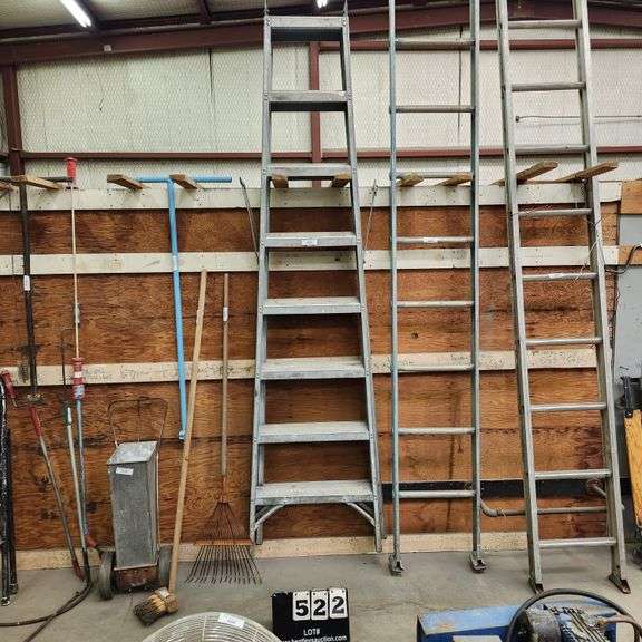ALUMINUM LADDER W/ BENT SIDE LOCKS A-FRAME LADDER, 8' - Bentley ...