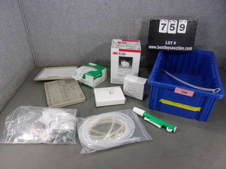 BLUE POLY BIN: LAB TUBES, MASKS, PAPER WIPES - Bentley & Associates, LLC