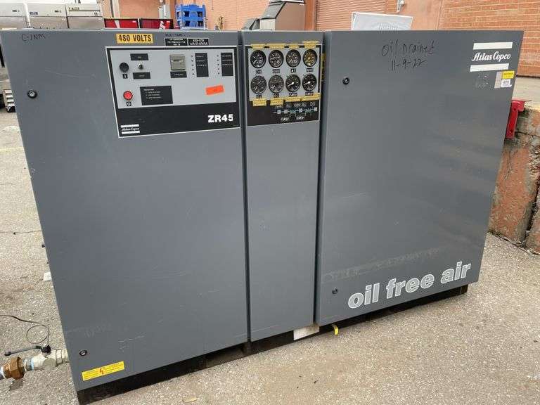 ATLAS COPCO ZR-45 COMPRESSOR (OIL DRAINED) 13,558 HOURS - Bentley ...