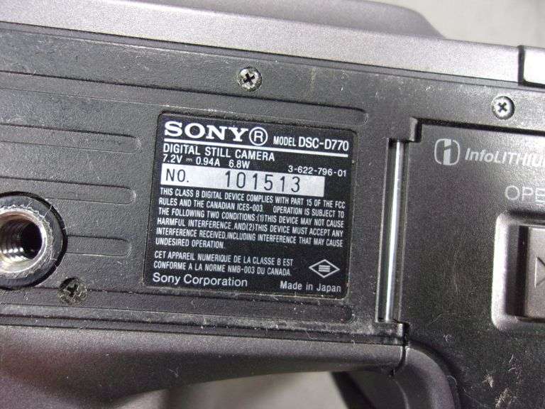 SONY DSC-D770 DIGITAL CAMERA - Bentley & Associates, LLC