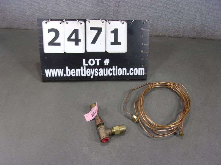 LOT: HIGH PRESSURE GAS BOTTLE PRESSURE RELIEF VALVE & COPPER GAS LINE ...