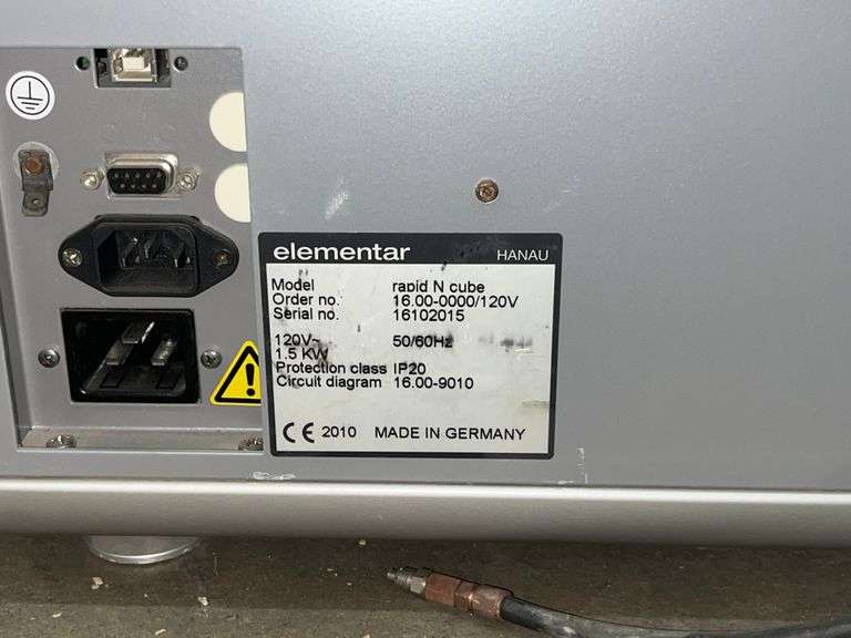 ELEMENTAR RAPID N CUBE NITROGEN & PROTEIN ANALYZER - Bentley ...