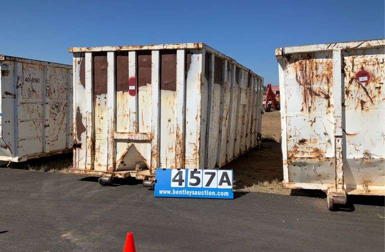 WHITE PAINTED 40 YARD ROLL OFF BOX /REFUSE BOX - WASTE BUILT - Bentley ...