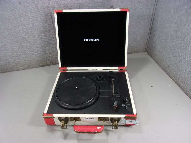 CROSLEY RED & WHITE LEATHER CASES RECORD PLAYER/TURNTABLE - Bentley ...