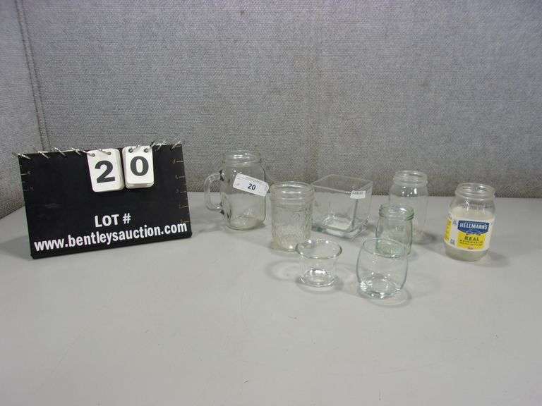 LOT: ASSORTED GLASS JARS - MIXED SIZES - Bentley & Associates, LLC