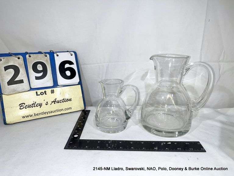 2-COUNT GLASS PITCHERS - USED, AS IS - Bentley & Associates, LLC