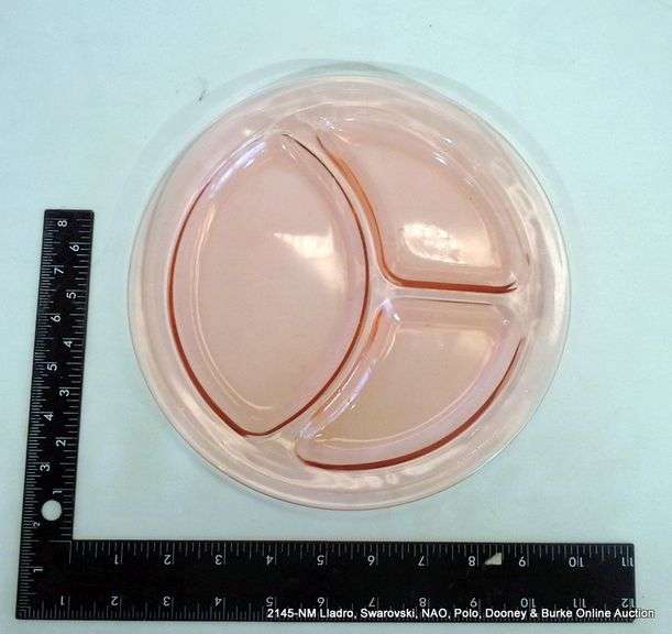 LOT: (5) PINK DEPRESSION PLATES - USED, AS IS - Bentley & Associates, LLC