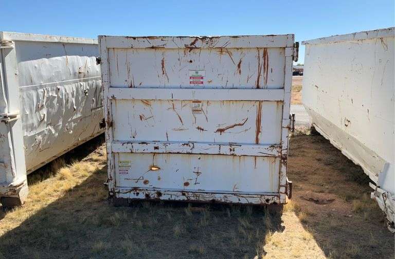 WHITE PAINTED 40 YARD ROLL OFF BOX /REFUSE BOX - WASTE BUILT - Bentley ...