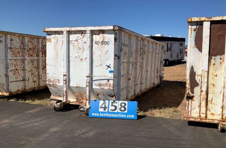 WHITE PAINTED 40 YARD ROLL OFF BOX/REFUSE BOX - ROCKY MOUNTAIN METAL ...