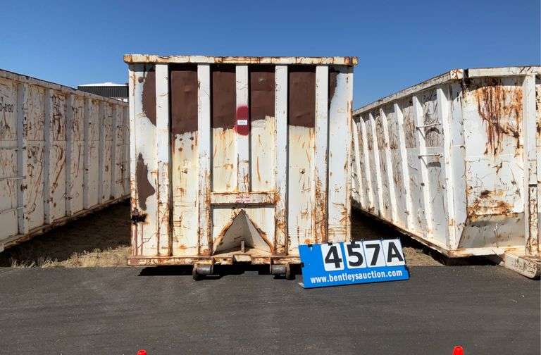 WHITE PAINTED 40 YARD ROLL OFF BOX /REFUSE BOX - WASTE BUILT - Bentley ...