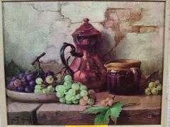 "COPPER PITCHER STILL LIFE WITH GRAPES" 15.5 X 13.5 - Bentley ...