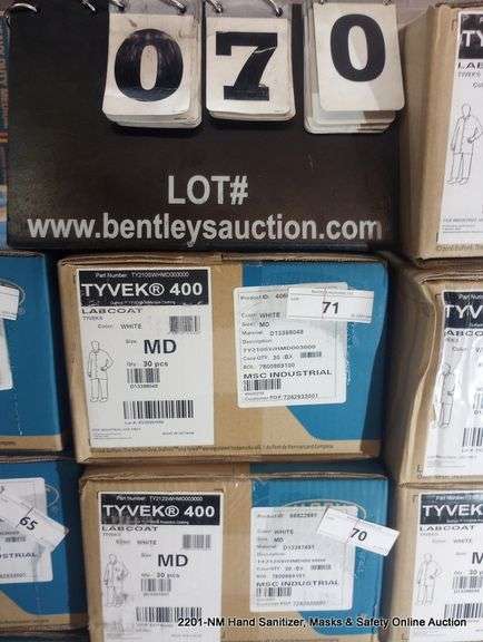 BOX: DU PONT TYVEK 400 LAB COAT - WHITE - MEDIUM - Bentley & Associates ...