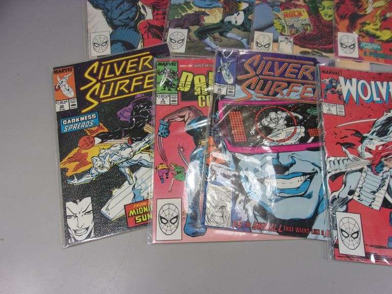 LOT: 10 MARVEL COMICS - SPIDER MAN, WOLVERINE, SILVER SURFER, DAMAGE ...