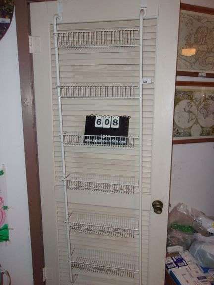 WHITE METAL 6-WIRE CUBBY, DOOR HANGING STORAGE RACK - Bentley ...