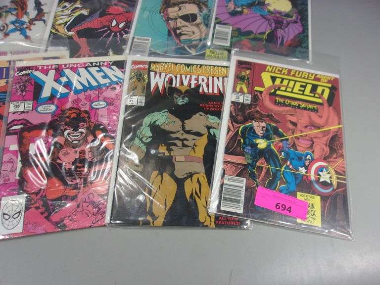 LOT: 10 MARVEL COMICS - SHIELD, WOLVERINE, X-MEN, PUNISHER, ETC ...