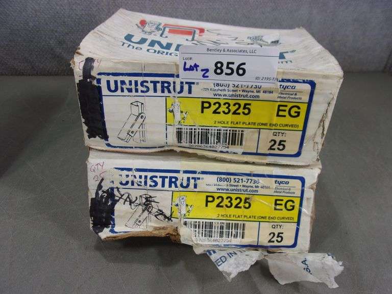 LOT (2): UNISTRUT 2-HOLE FLAT PLATE, 1-END CURVED, MODEL: P2325 ...