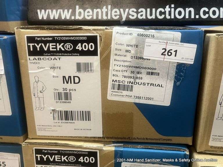 BOX: TYVEK 400 LAB COAT - MEDIUM - Bentley & Associates, LLC