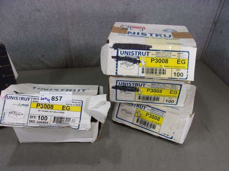 LOT (4): UNISTRUT 3/8" CHANNEL NUT WITHOUT SPRING MODEL: P3008 ...