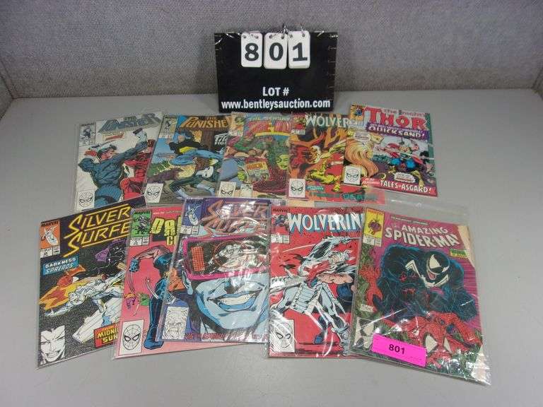 LOT: 10 MARVEL COMICS - SPIDER MAN, WOLVERINE, SILVER SURFER, DAMAGE ...