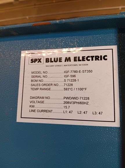 SPX BLUE M IGF-7780-E-ST350 OVEN - Bentley & Associates, LLC