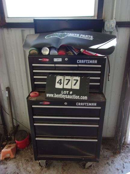 CRAFTSMAN METAL, 2-PIECE TOOL BOX W/ WHEELS, 10 DRAWERS - BLACK ...