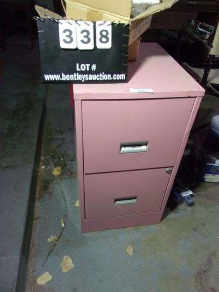 2-DRAWE PINK METAL CABINET - Bentley & Associates, LLC