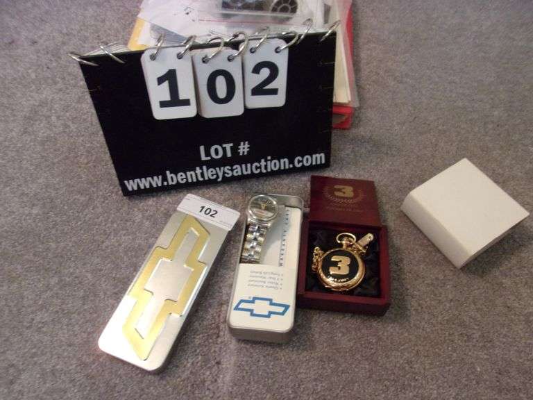LOT (2): "3" 1951-2001 POCKET WATCH & CHEVROLET STAINLESS STEEL ...