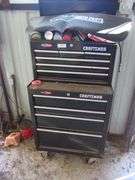 CRAFTSMAN METAL, 2-PIECE TOOL BOX W/ WHEELS, 10 DRAWERS - BLACK ...