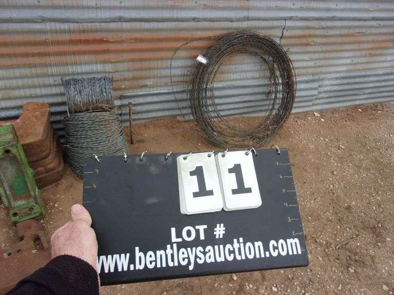LOT: 1-SPOOL BARBED WIRE FENCING, 1-SPOOL TWISTED BRAID GALVANIZED, 1 ...