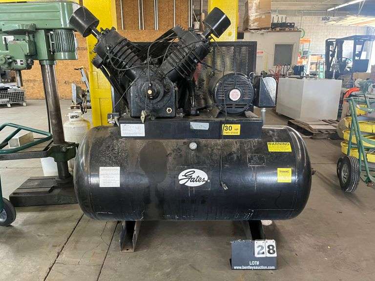 GATES GATCC-33000-HBT 200-GALLON AIR COMPRESSOR 208/230/460 VOLT 3 ...