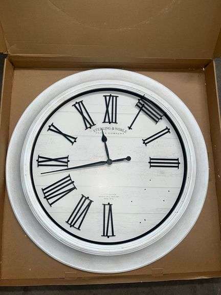 STERLING & NOBLE 30" MODERN FARMHOUSE WALL CLOCK W/ RAISED NUMBERS ...