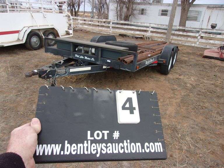 2005 NEAL MFG 18' DOVE TAIL TANDEM AXLE FLATBED CAR HAULER, VIN ...