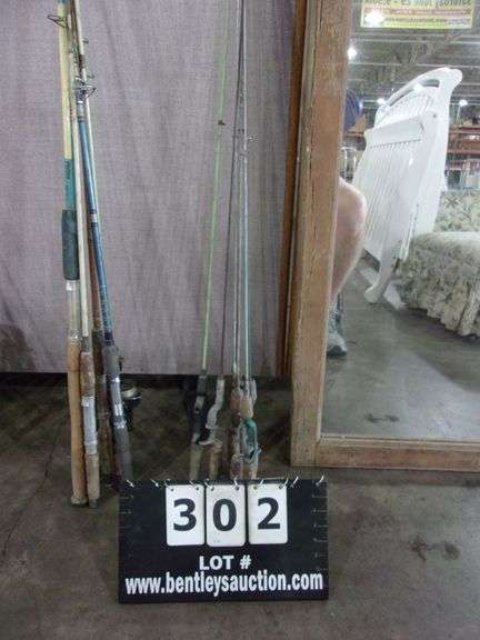 LOT: 7 VINTAGE METAL SHORT FISHING RODS - NO REELS - Bentley ...