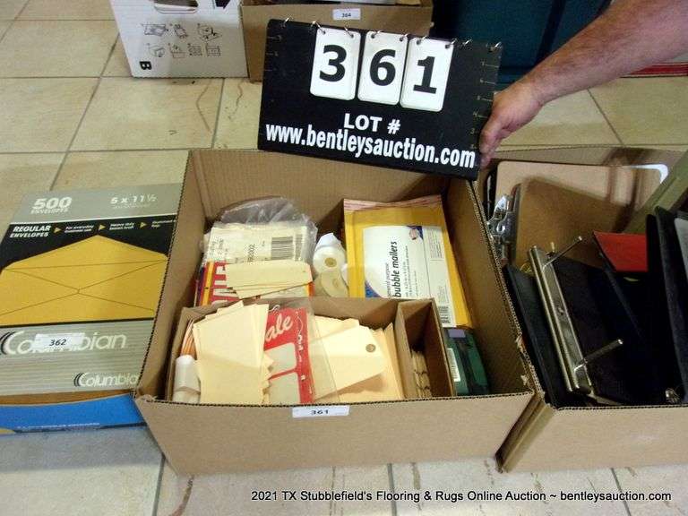 BOX: MANILA LABELS, ENVELOPES, REGISTER TAPE - Bentley & Associates, LLC