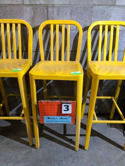 ALL METAL HIGH CHAIR - YELLOW - USED, AS IS - Bentley & Associates, LLC