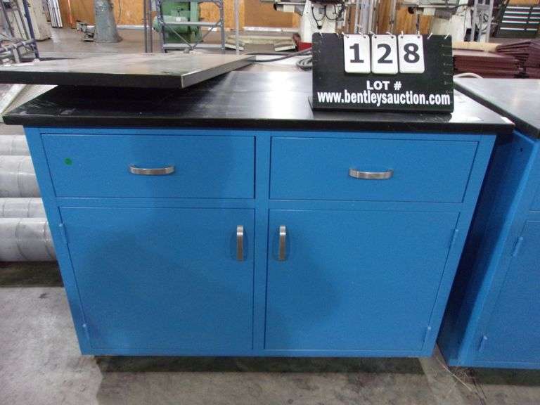 HEAVY DUTY BLUE LAB METAL CABINET CASE 2-DOOR 2-DRAWER 23" X 49 ...