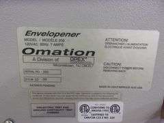 OPEX OMATION MODEL 206 ENVELOPENER LETTER OPENER SYSTEM MACHINE ...